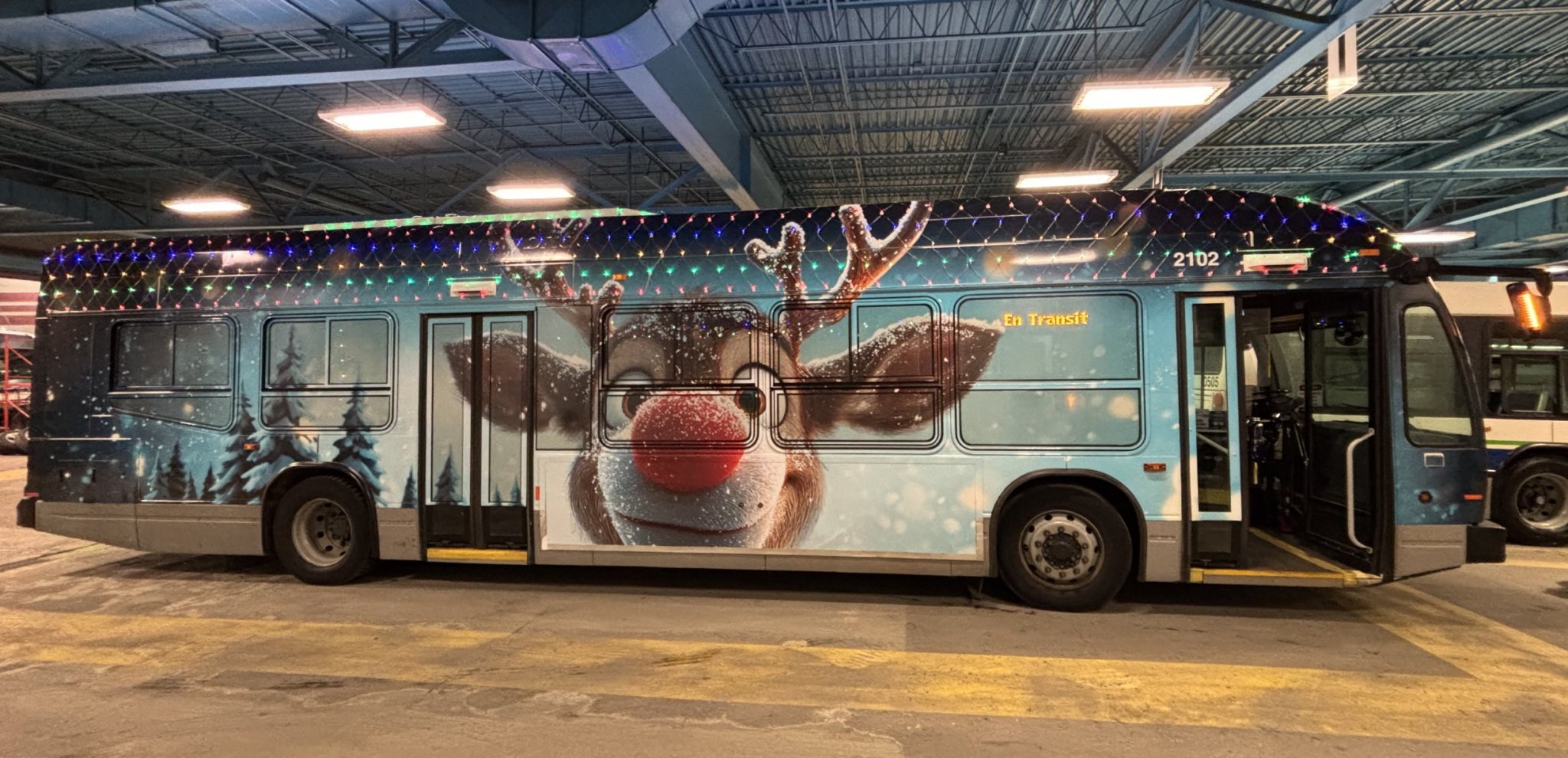 La magie de Noël prend la route à Trois-Rivières alors que la STTR dévoile le Renne-o-bus ! - STTR